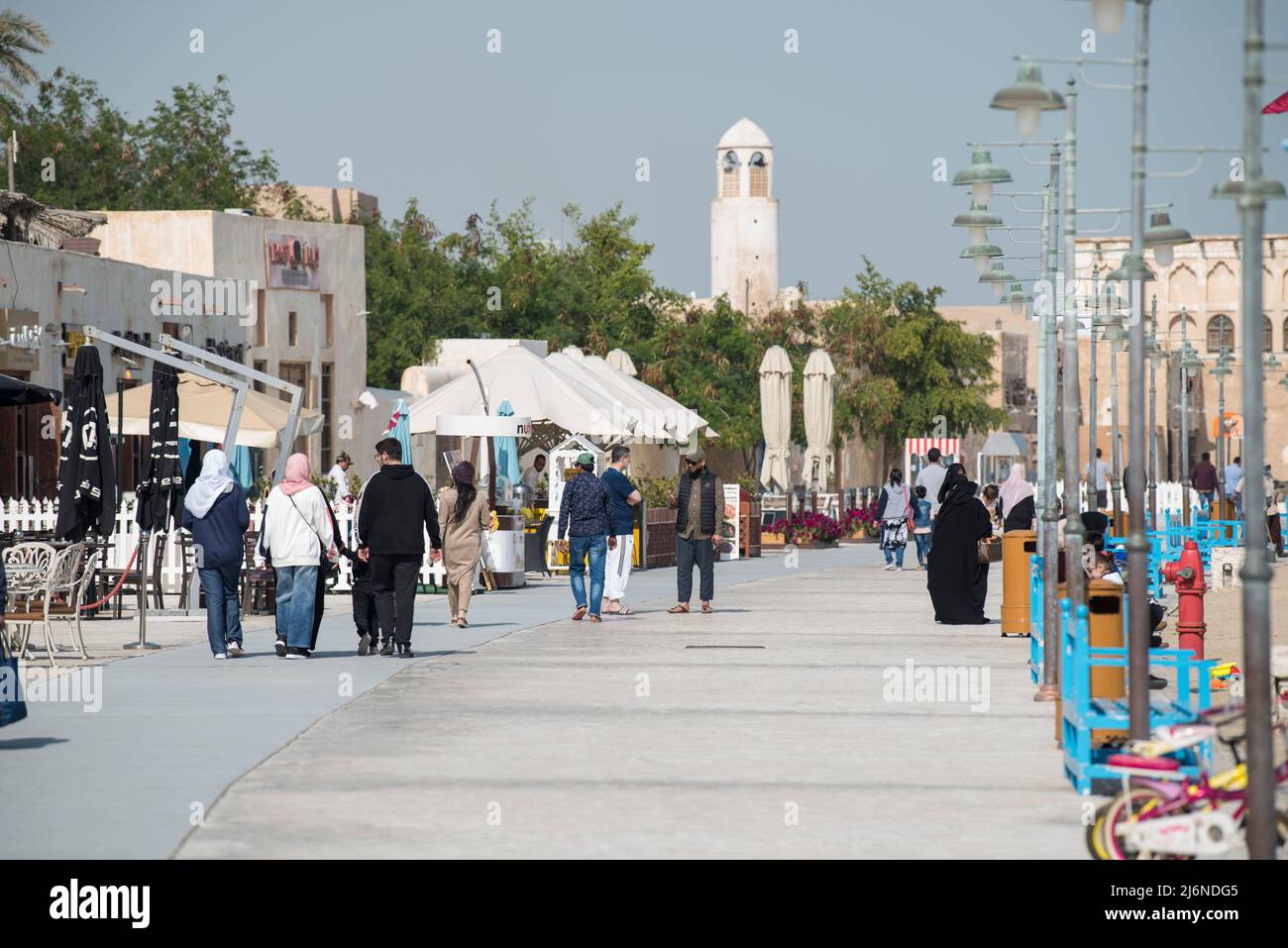 Doha ,Qatar - February 01,2020 : New souk Al Wakrah waterfront ...