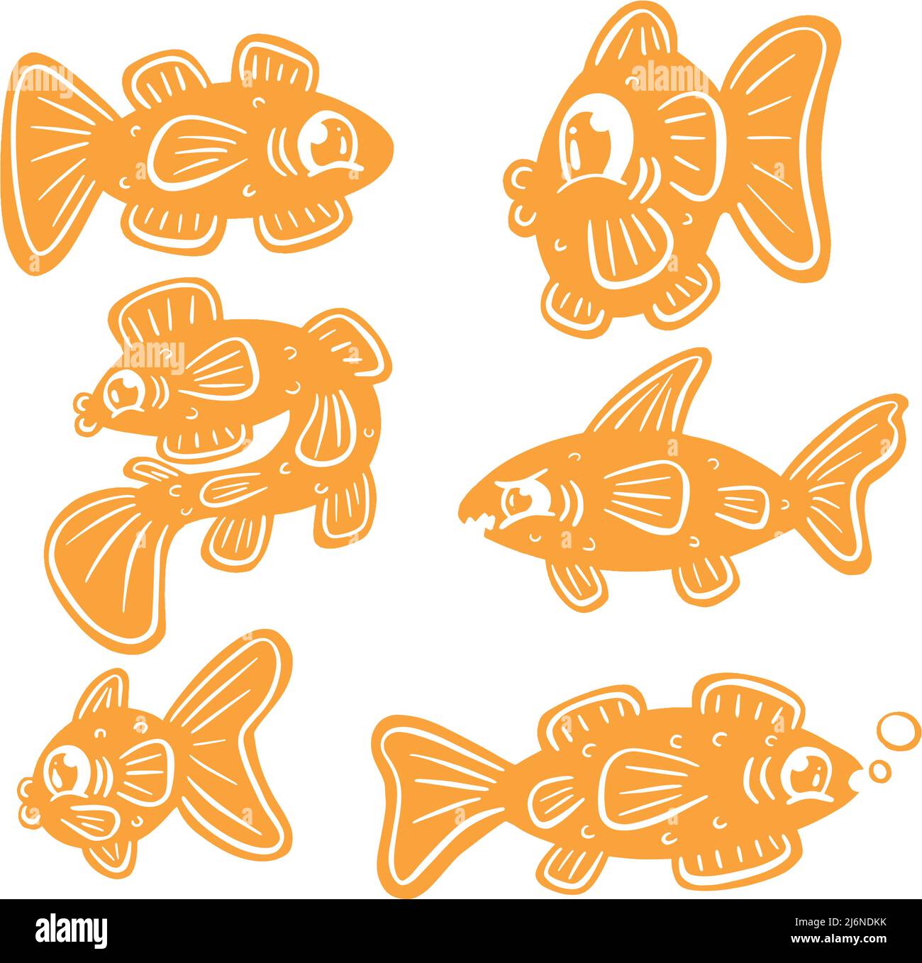 Cartoon Style Fish Goldfish Icon or Logo Idea for Fishing Stock Vector ...