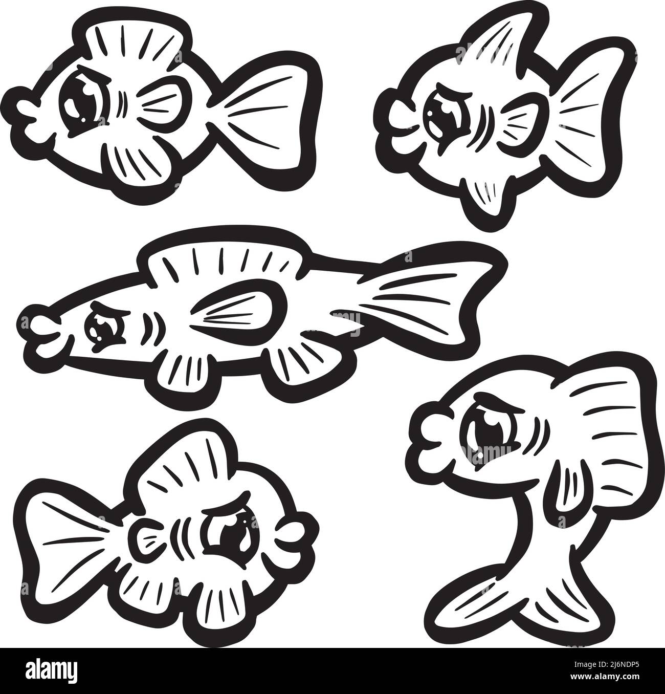 Cartoon Style Fish Goldfish Icon or Logo Idea for Fishing Stock Vector ...