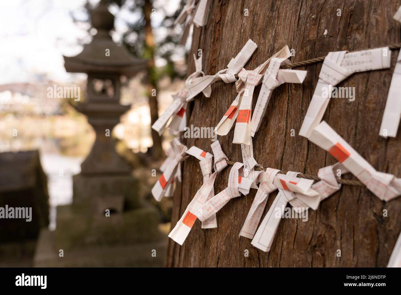 Tenso Shrine beside Kinrinko Lake, Yufuin, Oita, Kyushu, Japan Stock ...