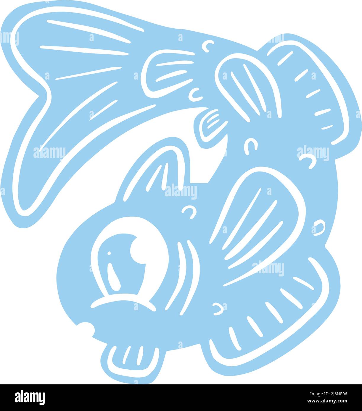 Cartoon Style Fish Goldfish Icon or Logo Idea for Fishing Stock Vector ...
