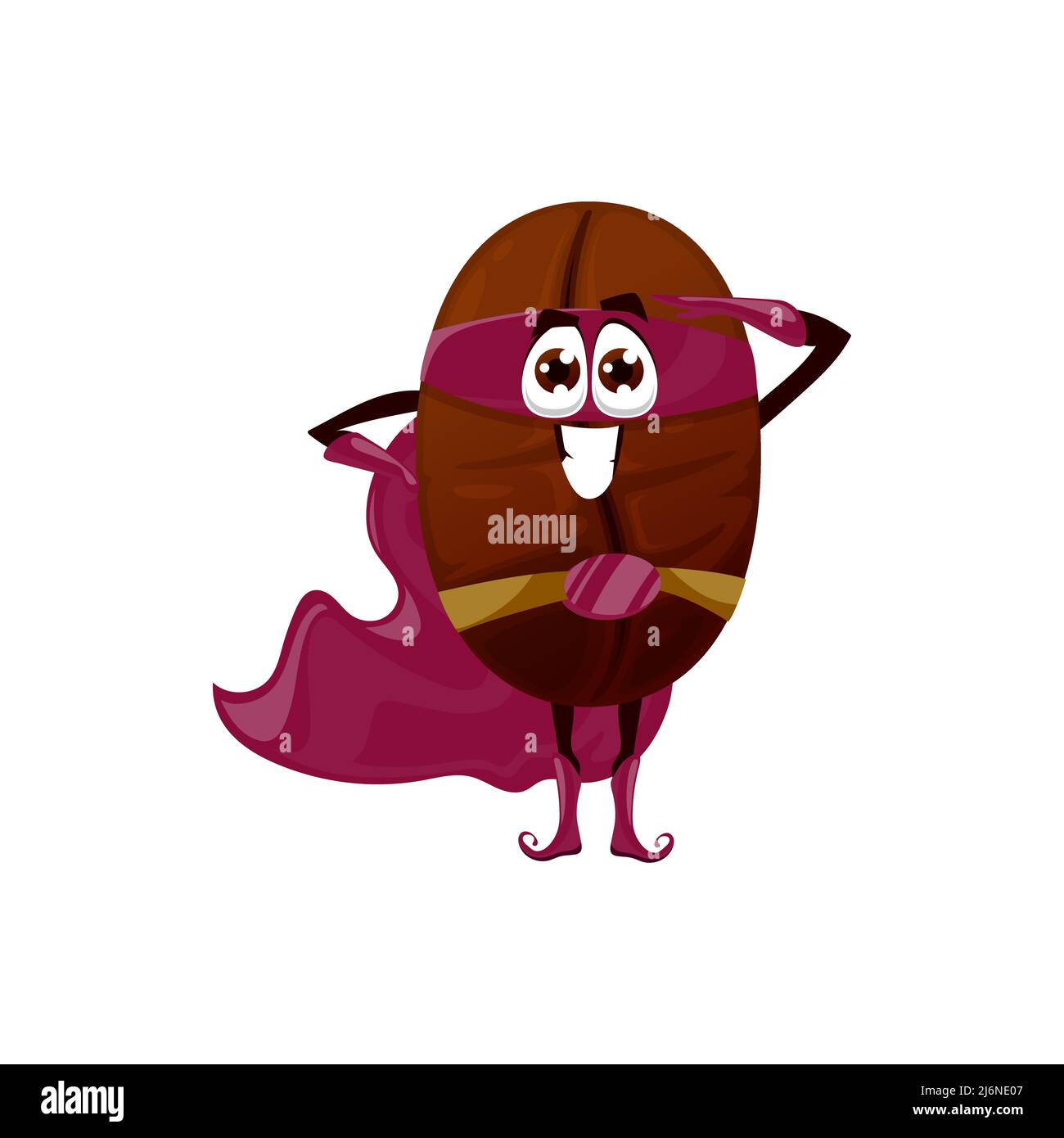 Coffee bean emoji emoticon superhero in belt, face mask and cape ...