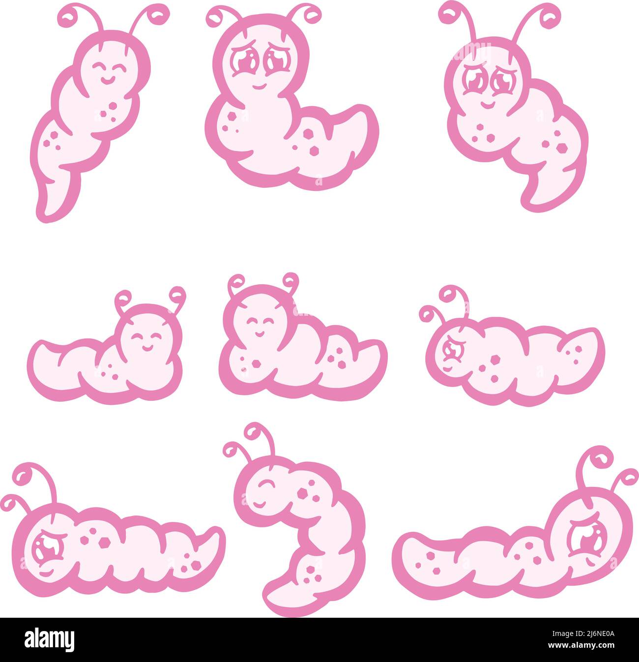 Wiggly Grub Caterpillar Type Cartoon Character Illustration Stock ...