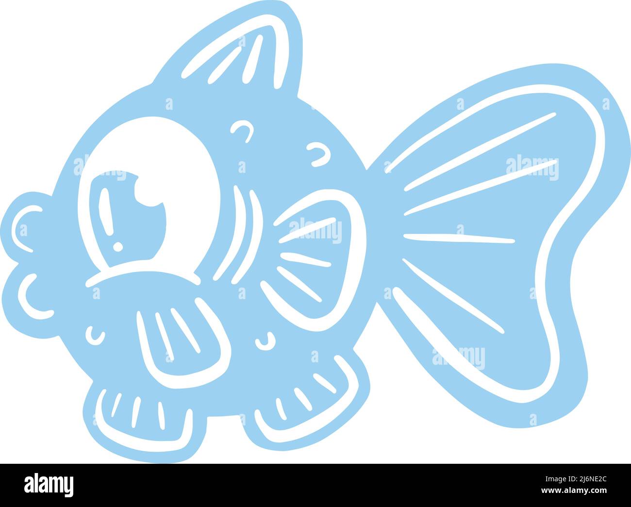 Cartoon Style Fish Goldfish Icon or Logo Idea for Fishing Stock Vector ...