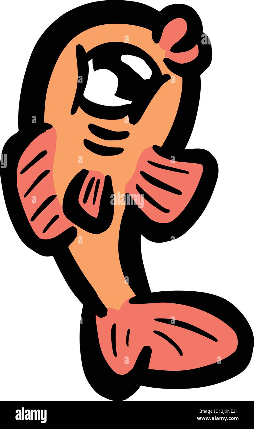 Cartoon Style Fish Goldfish Icon or Logo Idea for Fishing Stock Vector ...
