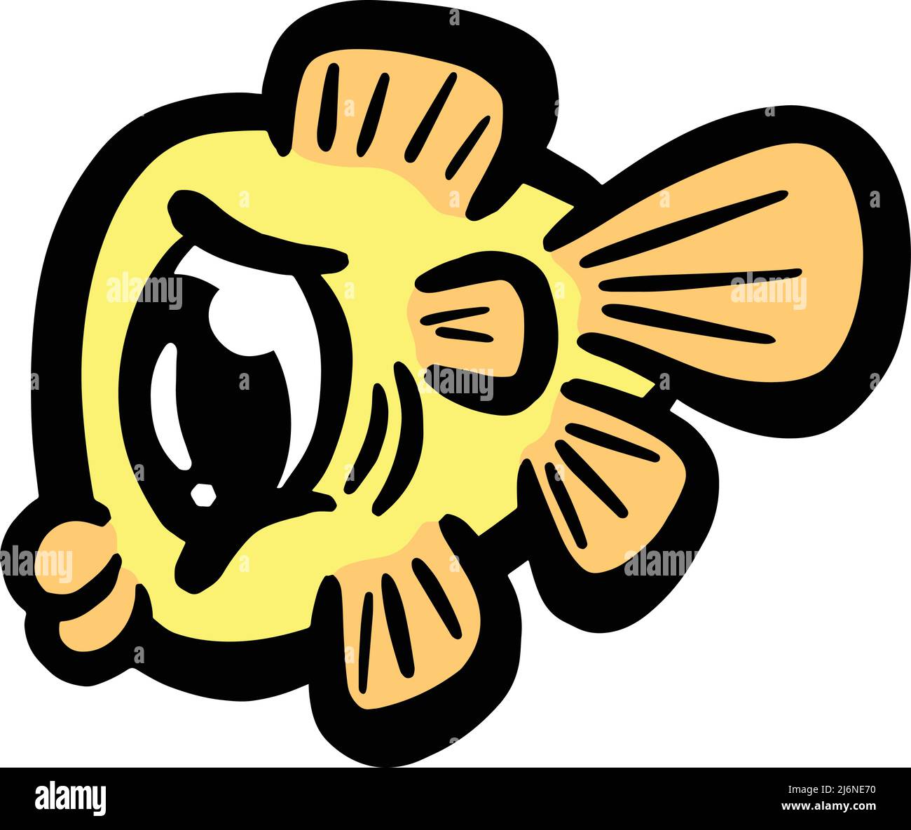 Cartoon Style Fish Goldfish Icon or Logo Idea for Fishing Stock Vector ...