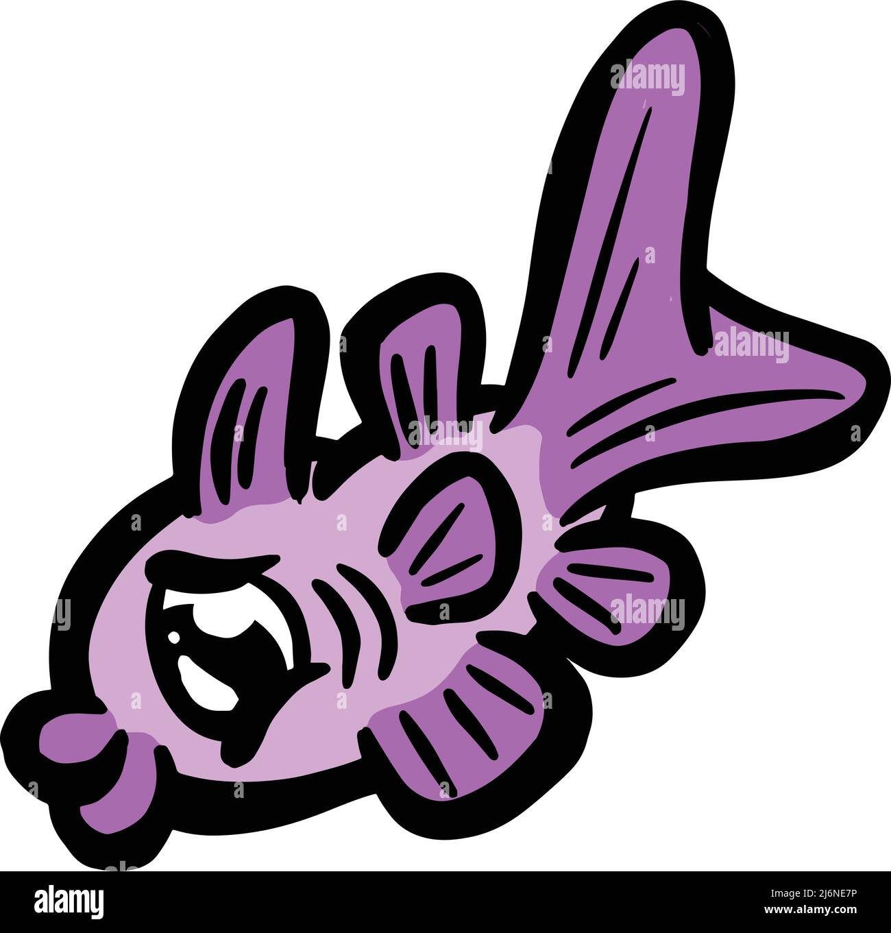 Cartoon Style Fish Goldfish Icon or Logo Idea for Fishing Stock Vector ...