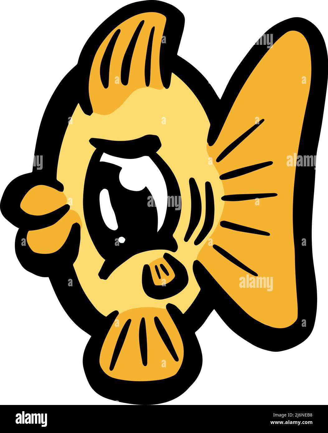 Cartoon Style Fish Goldfish Icon or Logo Idea for Fishing Stock Vector ...