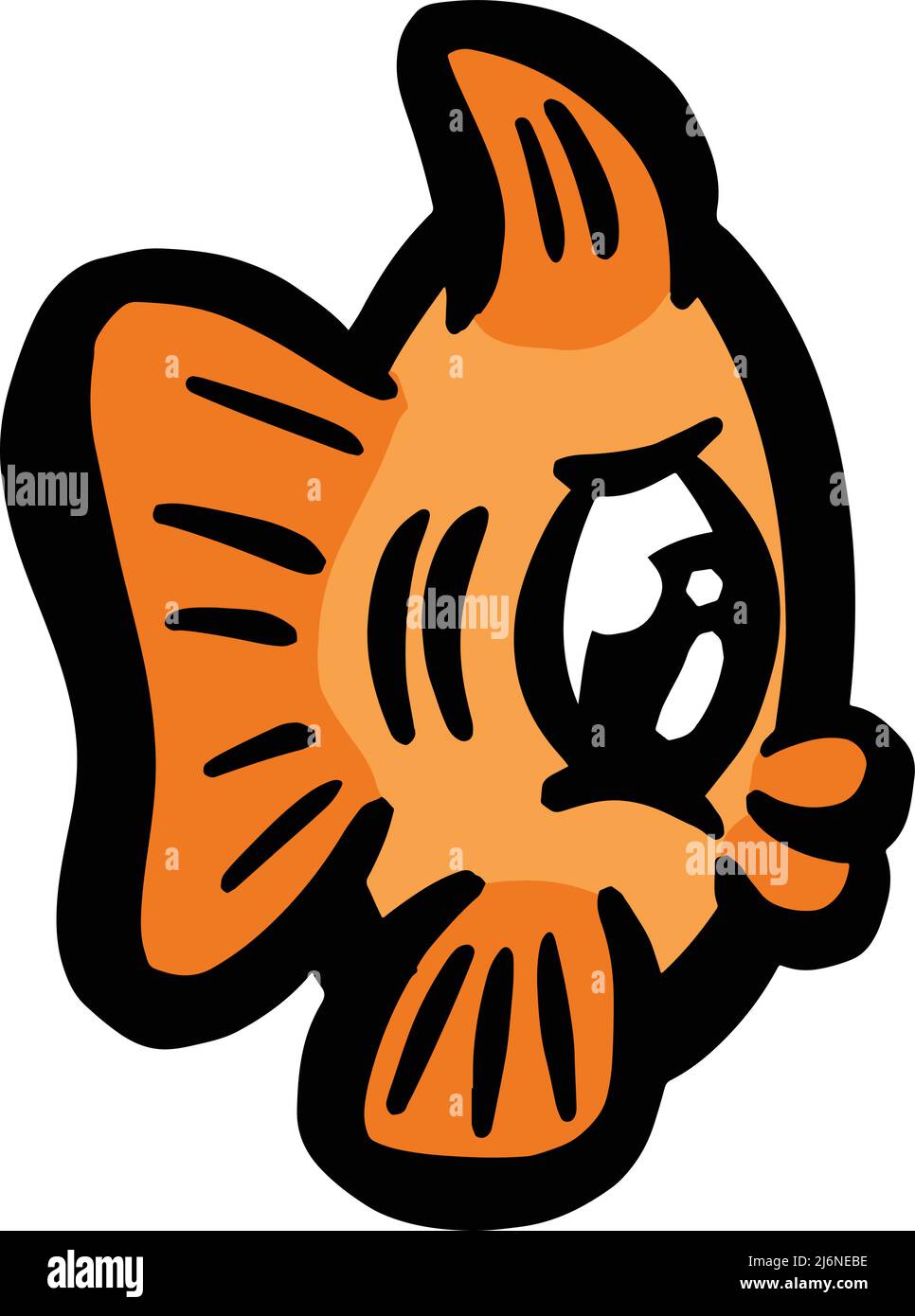 Cartoon Style Fish Goldfish Icon or Logo Idea for Fishing Stock Vector ...