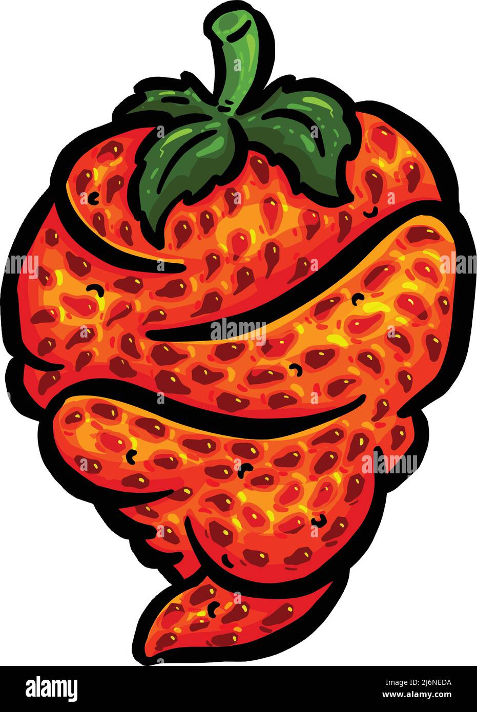 Cartoon Red Strawberry Twisted Icon Design Stock Vector Image & Art - Alamy