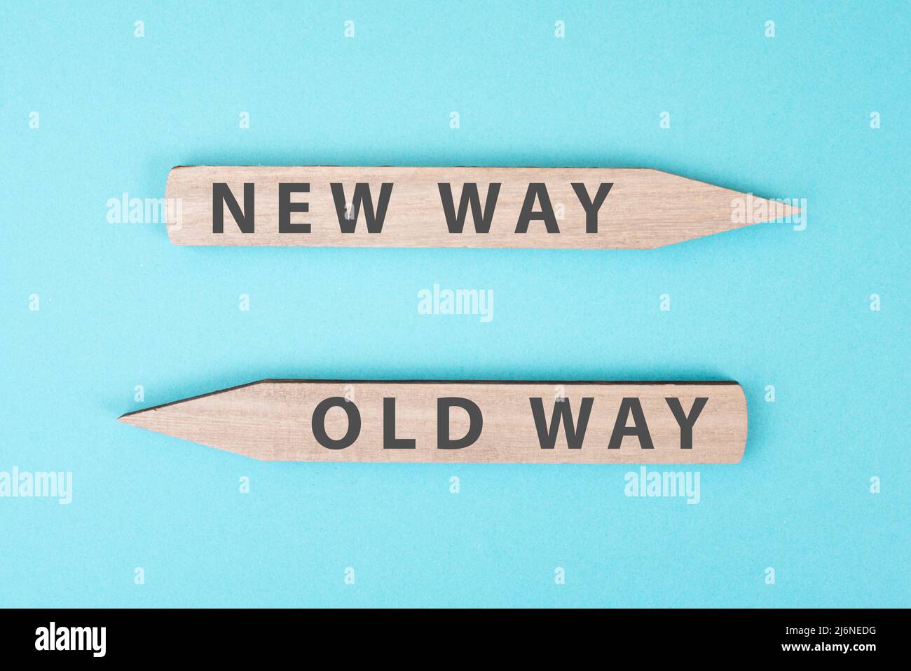 Old and new way concept, choosing a new direction, changing lifestyle ...