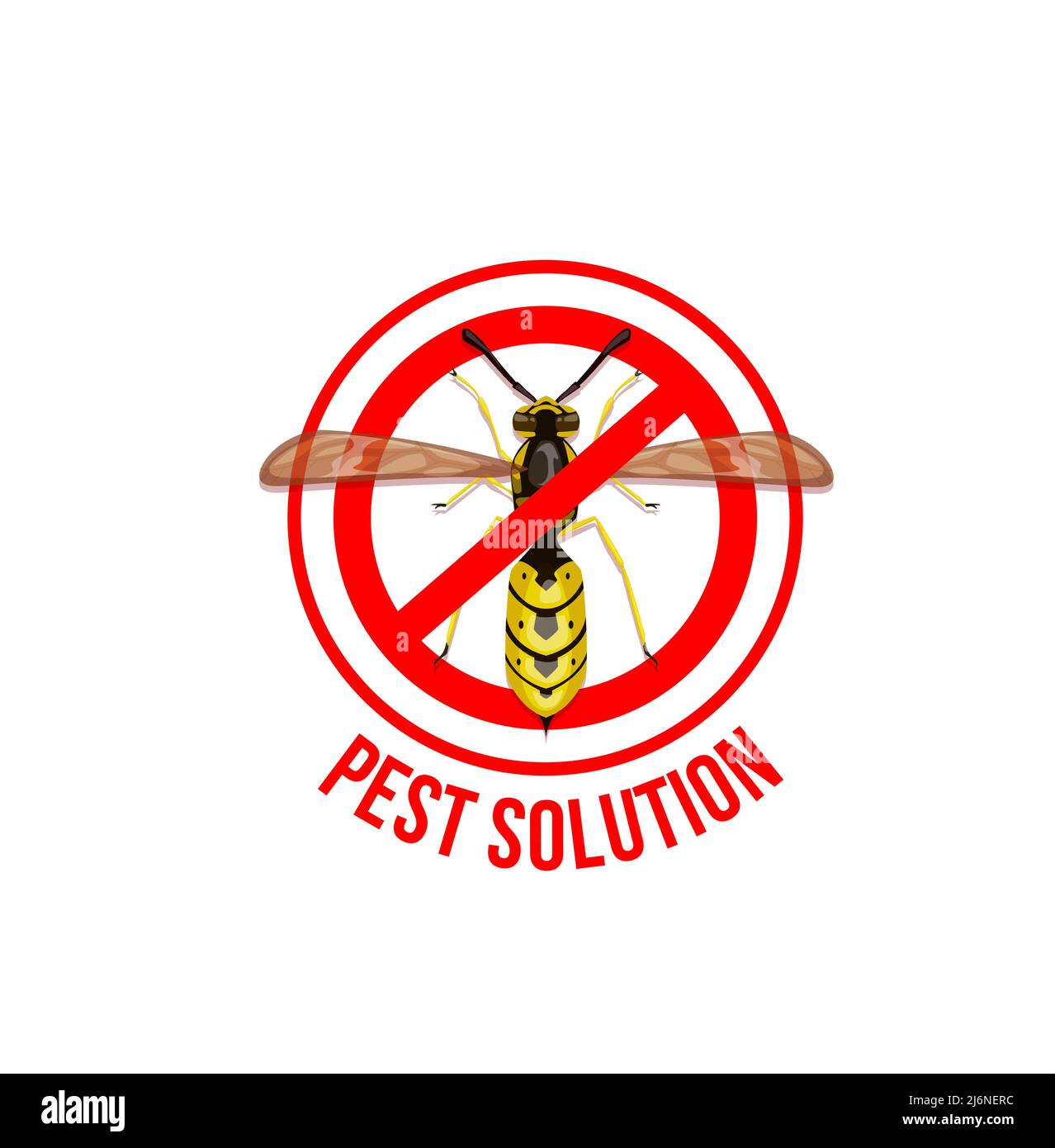 Pest control, wasp stop sign. Dangerous and poisonous insects warning ...