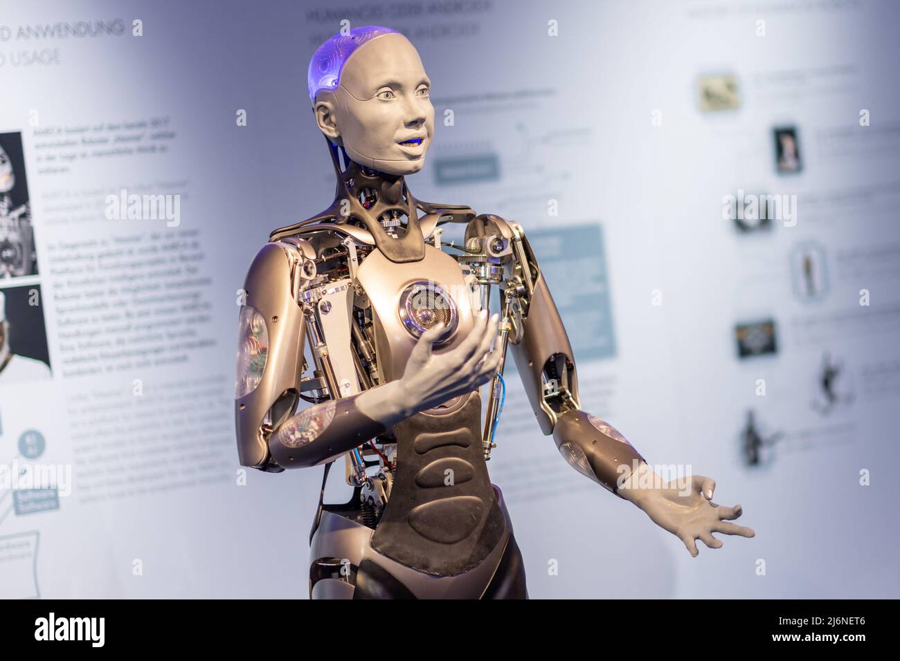 Nuremburg, Germany. 03 May 2022, Bavaria, Nuremberg: The AMECA robot ...