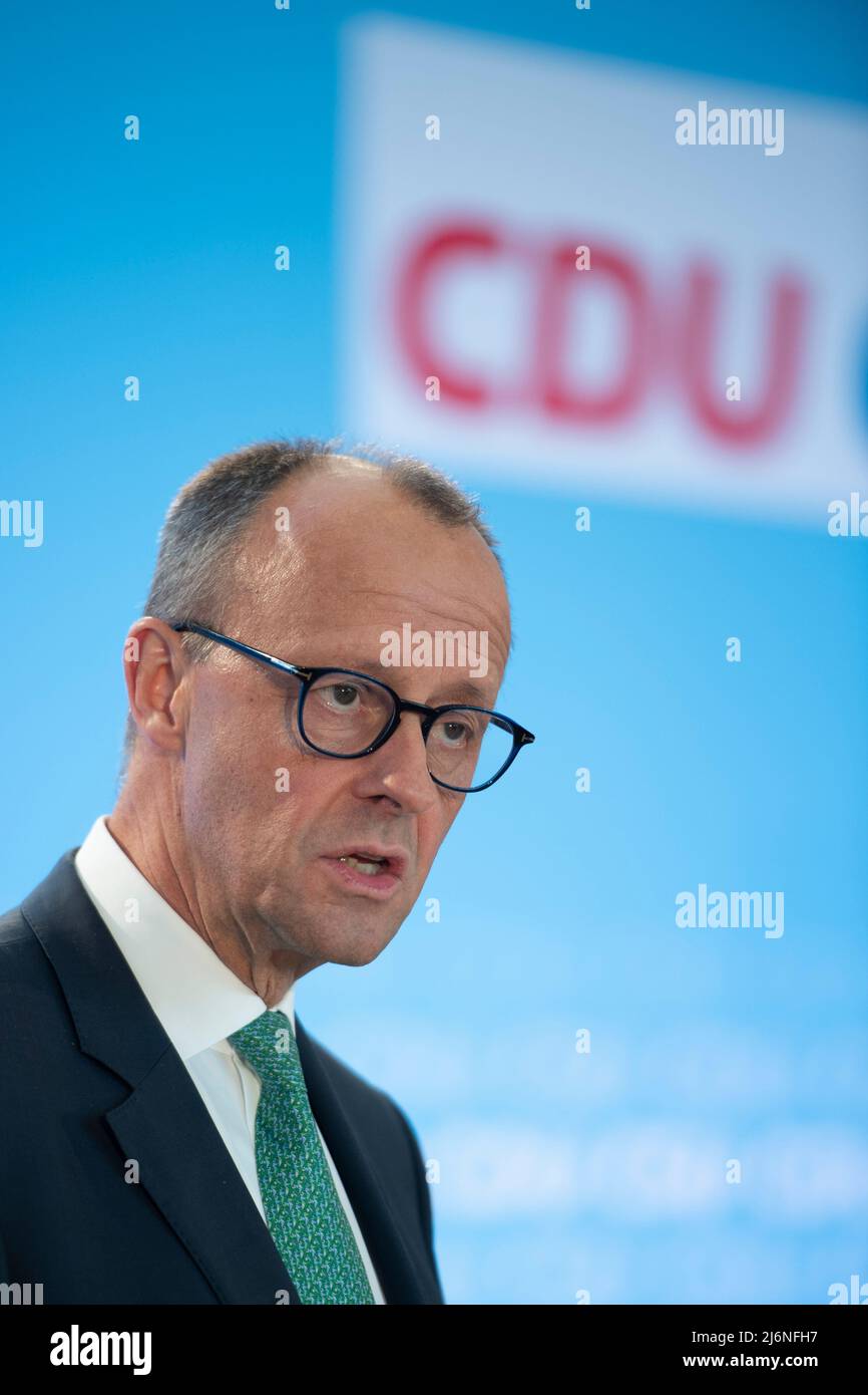 Friedrich MERZ, CDU chairman, during the press conference portrait ...