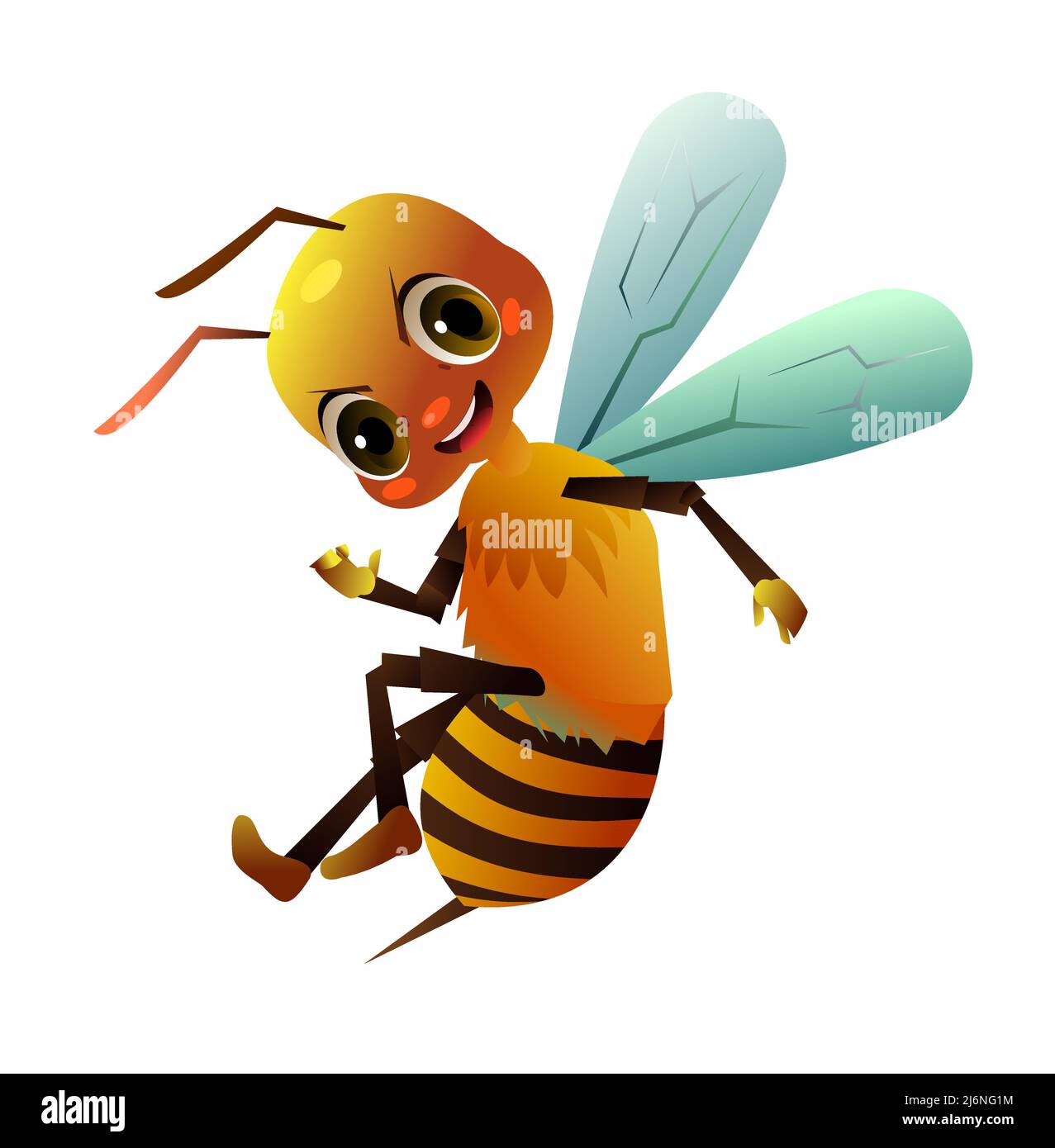 Angry bee. Poison sting. Wildlife object. Little funny insect. Cute ...