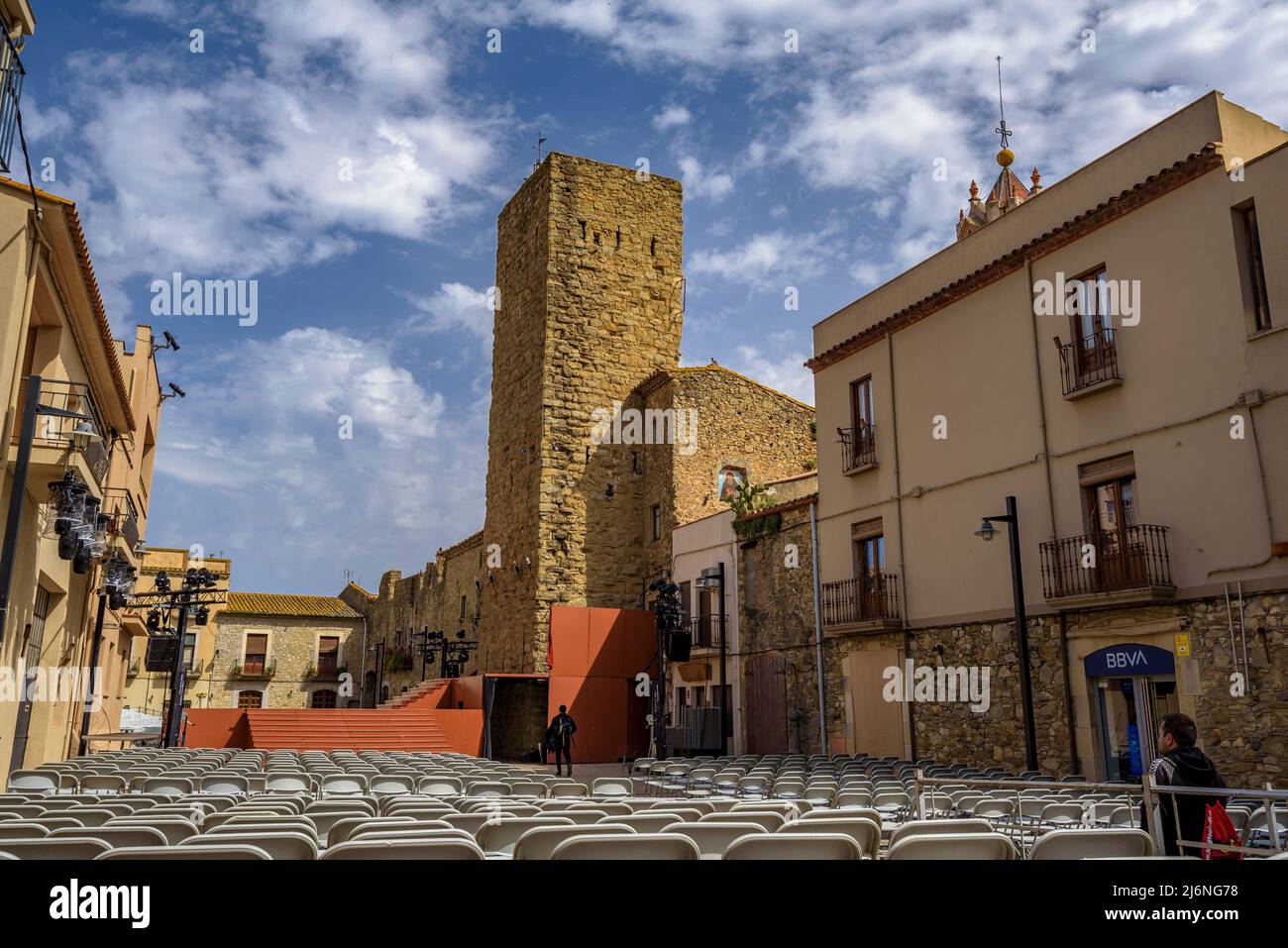 Main square (Plaça Major) of Verges, which has a medieval origin (Baix ...