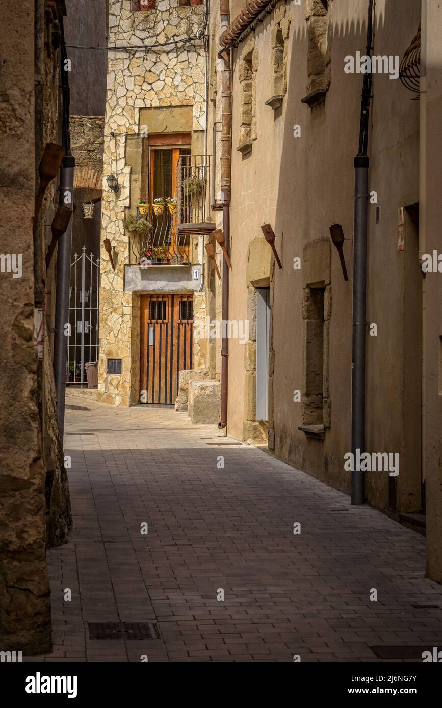 Main street (Carrer Major) of Verges, which has a medieval origin (Baix ...