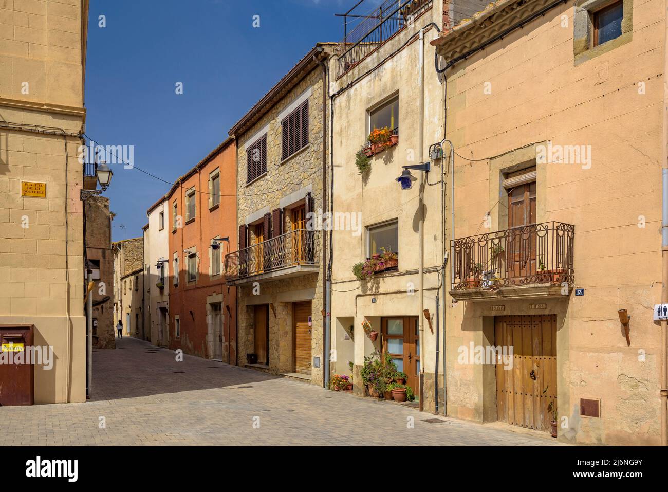 Main street (Carrer Major) of Verges, which has a medieval origin (Baix ...