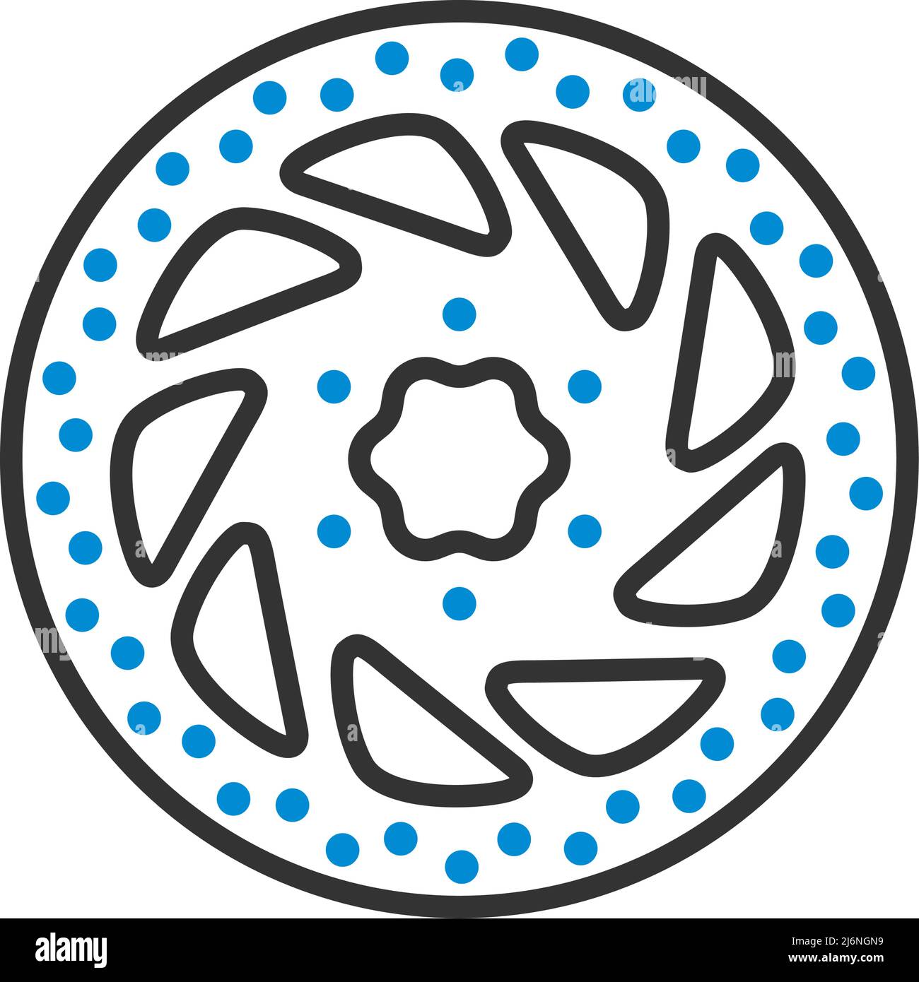 Bike Brake Disc Icon. Editable Bold Outline With Color Fill Design ...