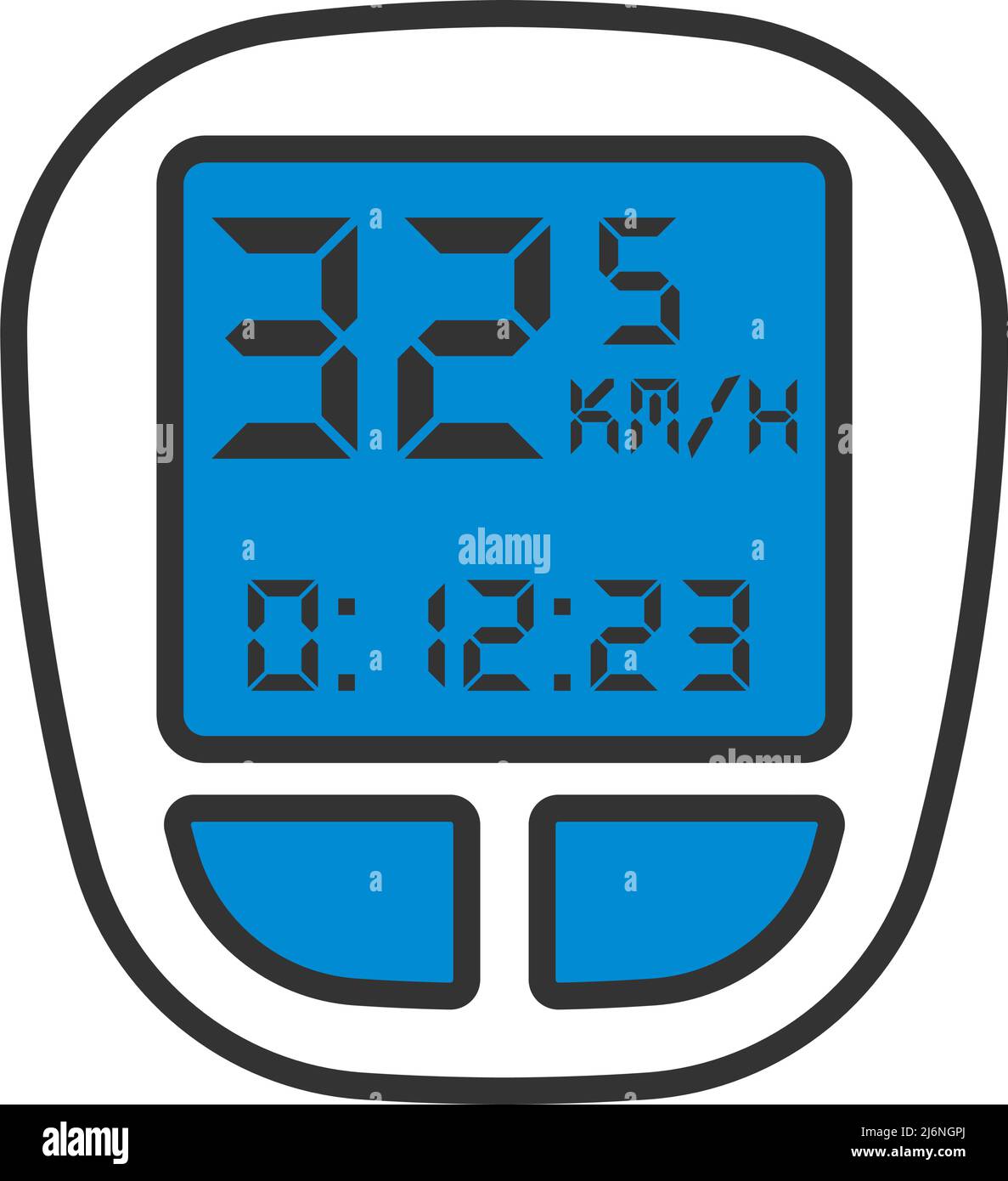 Bike Computer Icon. Editable Bold Outline With Color Fill Design ...