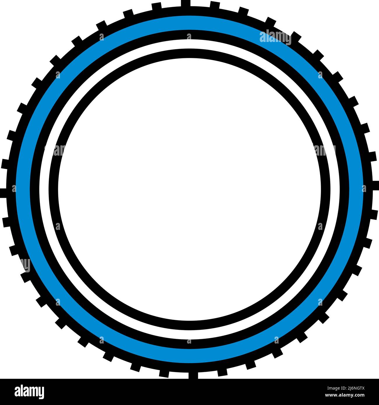 Bike Tyre Icon. Editable Bold Outline With Color Fill Design. Vector ...