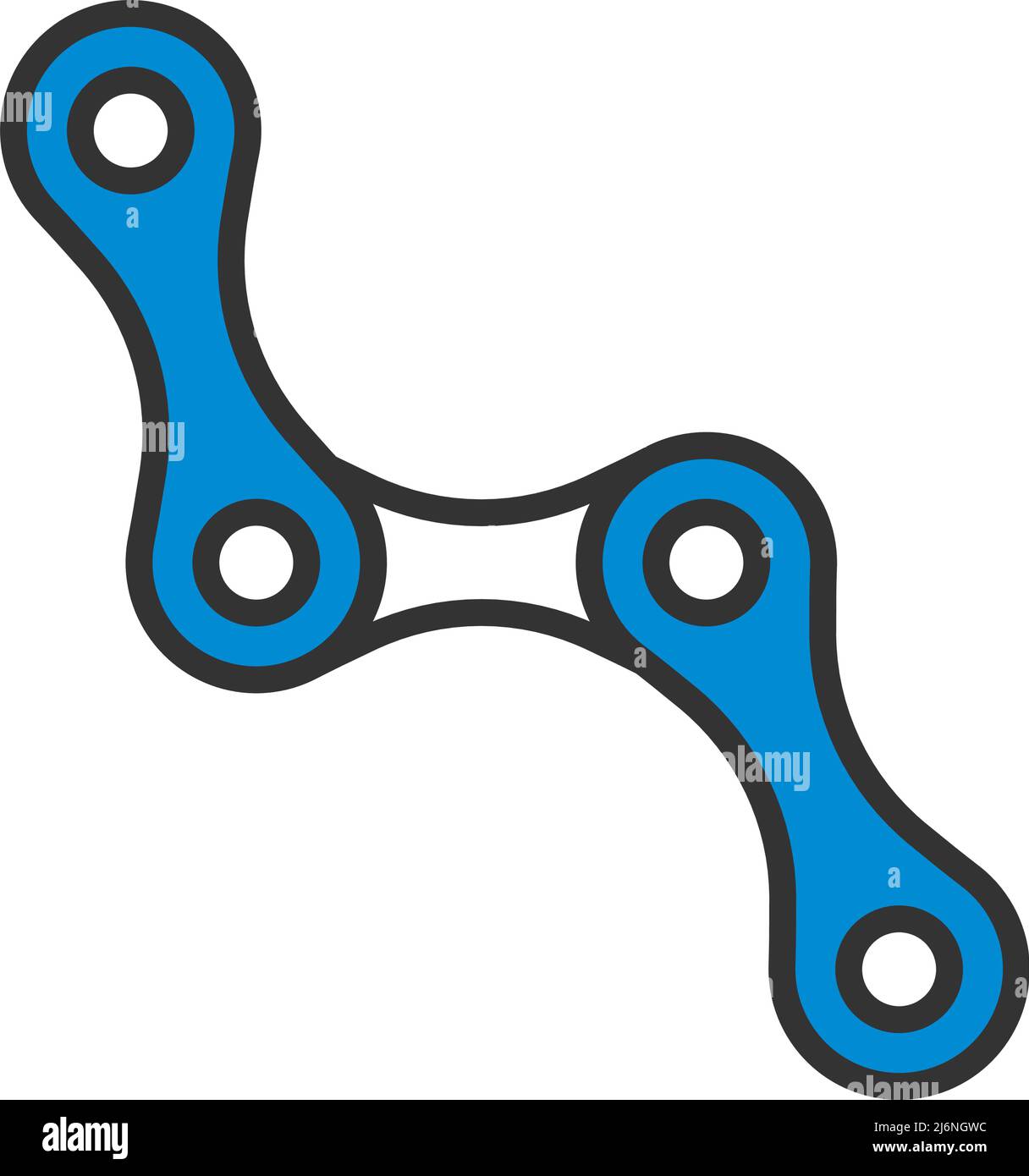 Bike Chain Icon. Editable Bold Outline With Color Fill Design. Vector ...