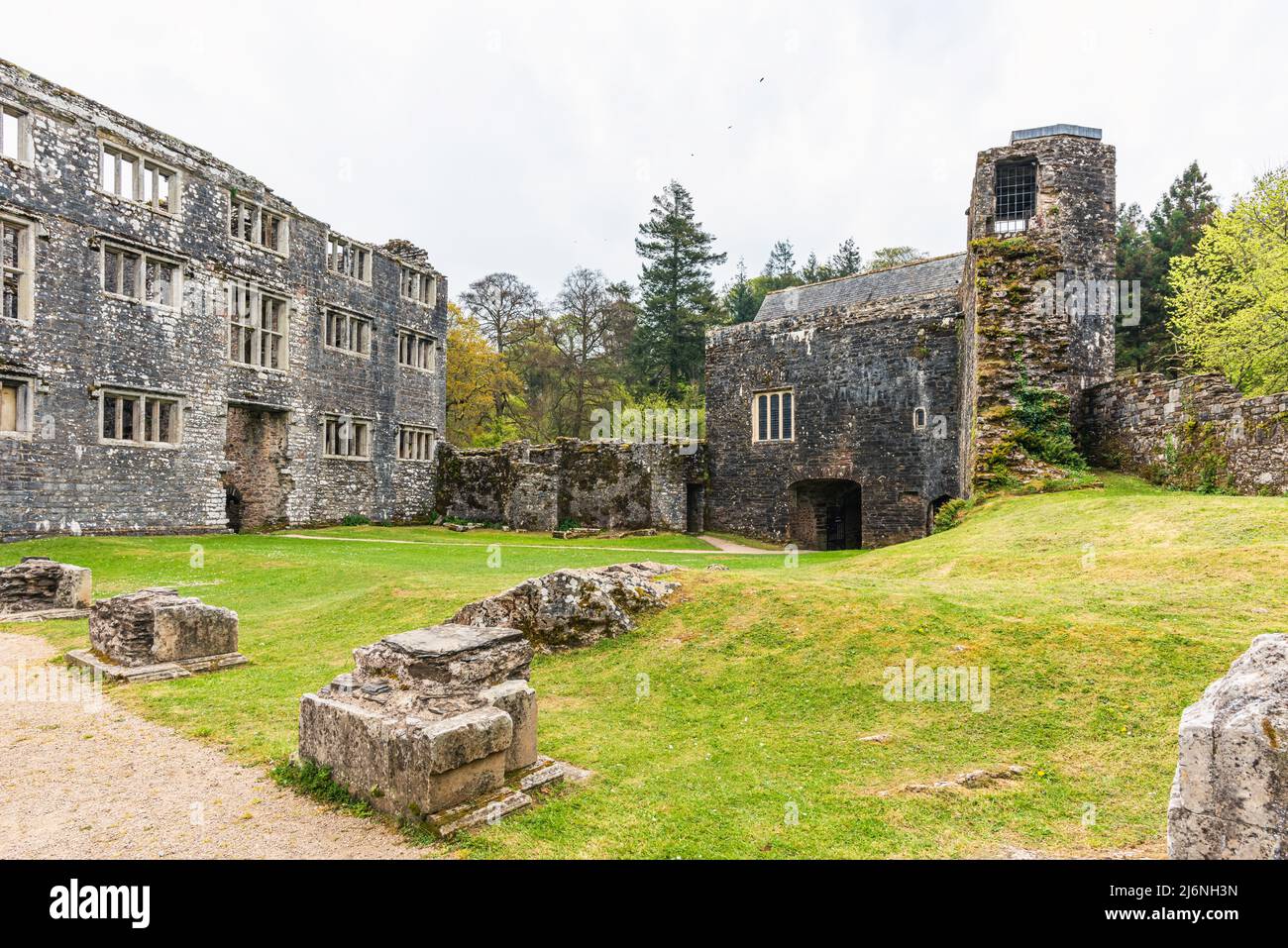 Panorama of Berry Pomeroy Castle, Totnes Devon, England Stock Photo - Alamy
