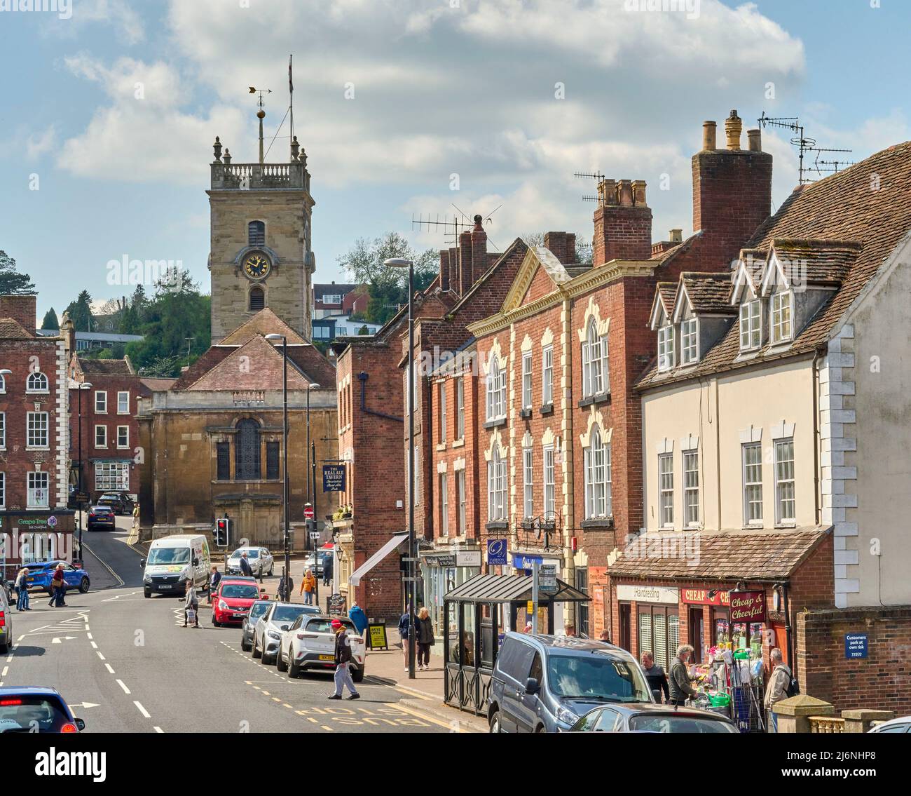 The busy high street of the Worcestershire town of Bewdley, on the ...