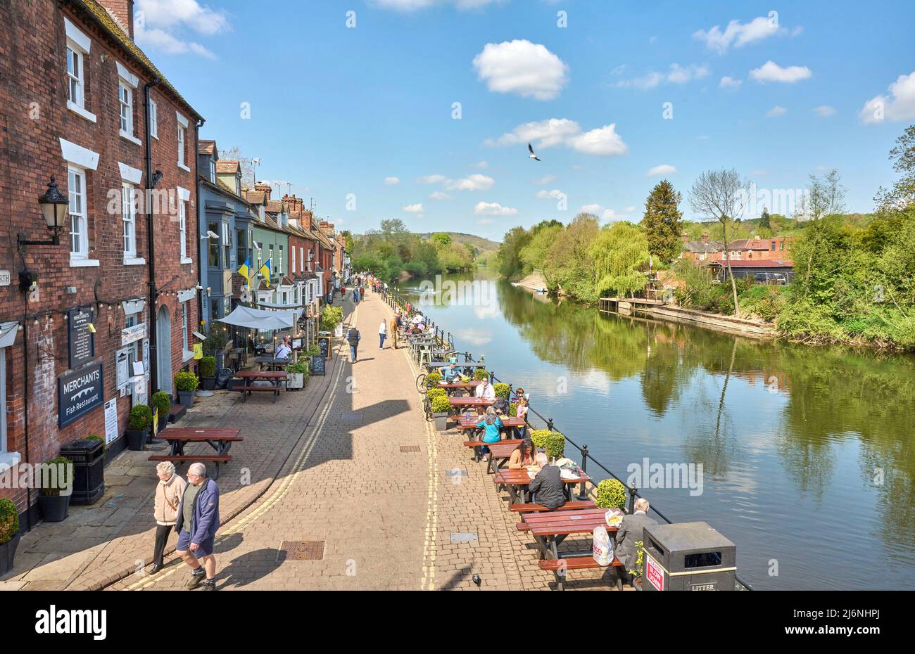 Frontage to the river at The Worcestershire town of Bewdley, on the ...