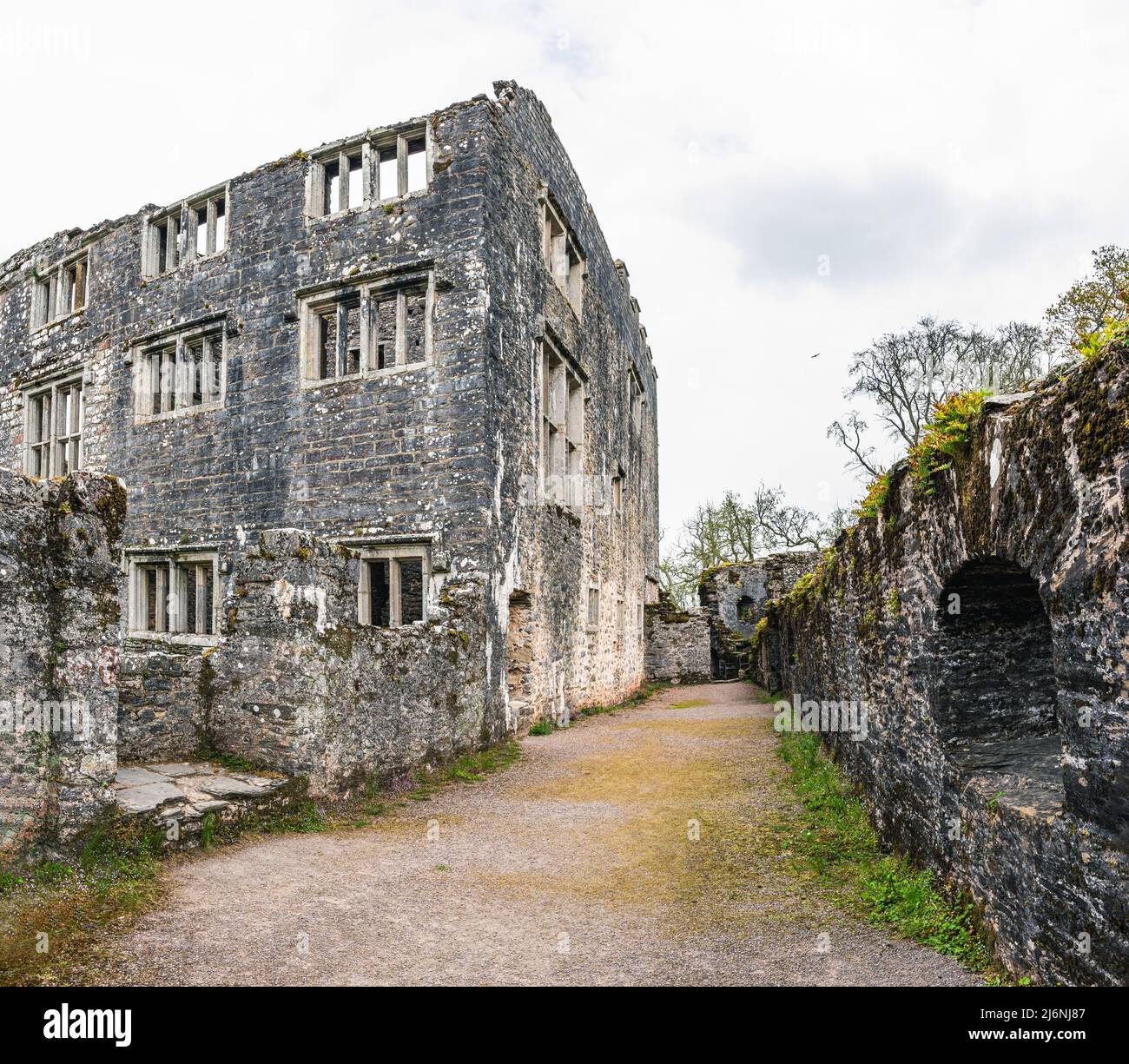 Panorama of Berry Pomeroy Castle, Totnes Devon, England Stock Photo - Alamy