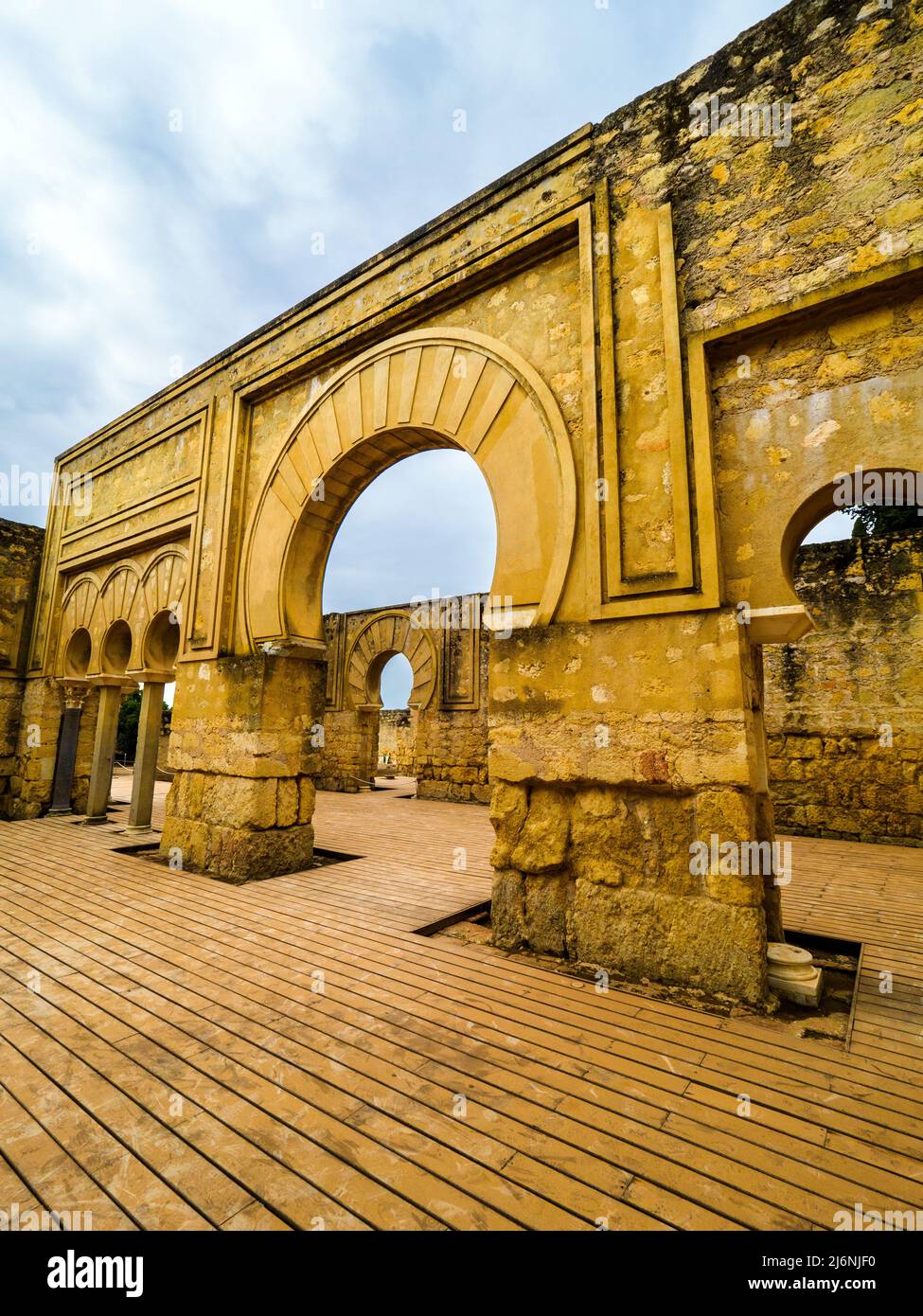 Ruins of the Upper Basilical Hall or Dar al-Jund, partly reconstructed ...