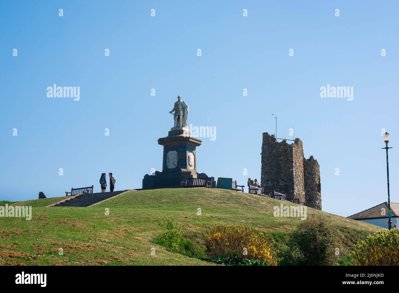Castle Hill Tenby Wales, view in summer of Castle Hill sited in the ...