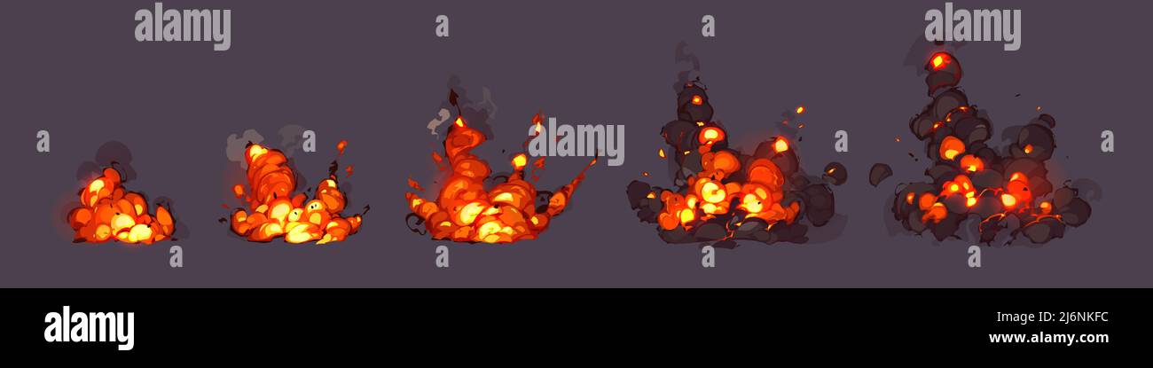 Cartoon dynamite or bomb explosion fire animation sprite sheet ...