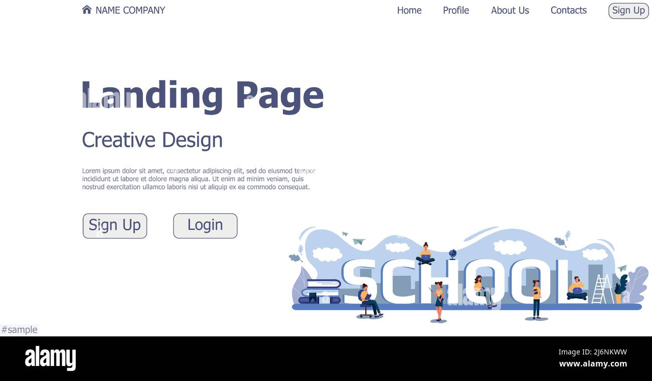 Concept design concept online school landing page website - Vector ...