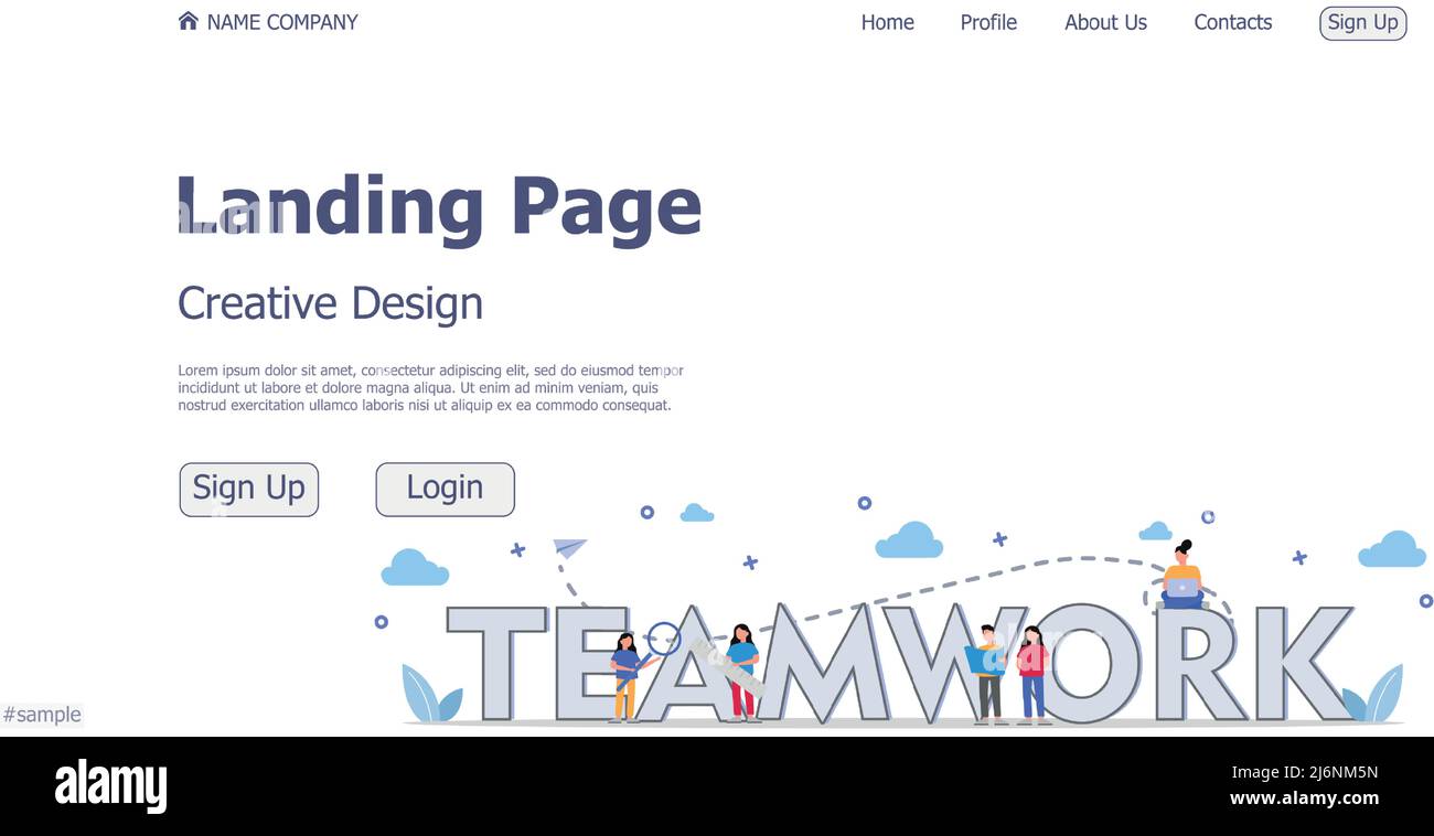Website landing page business concept design concept - Vector ...