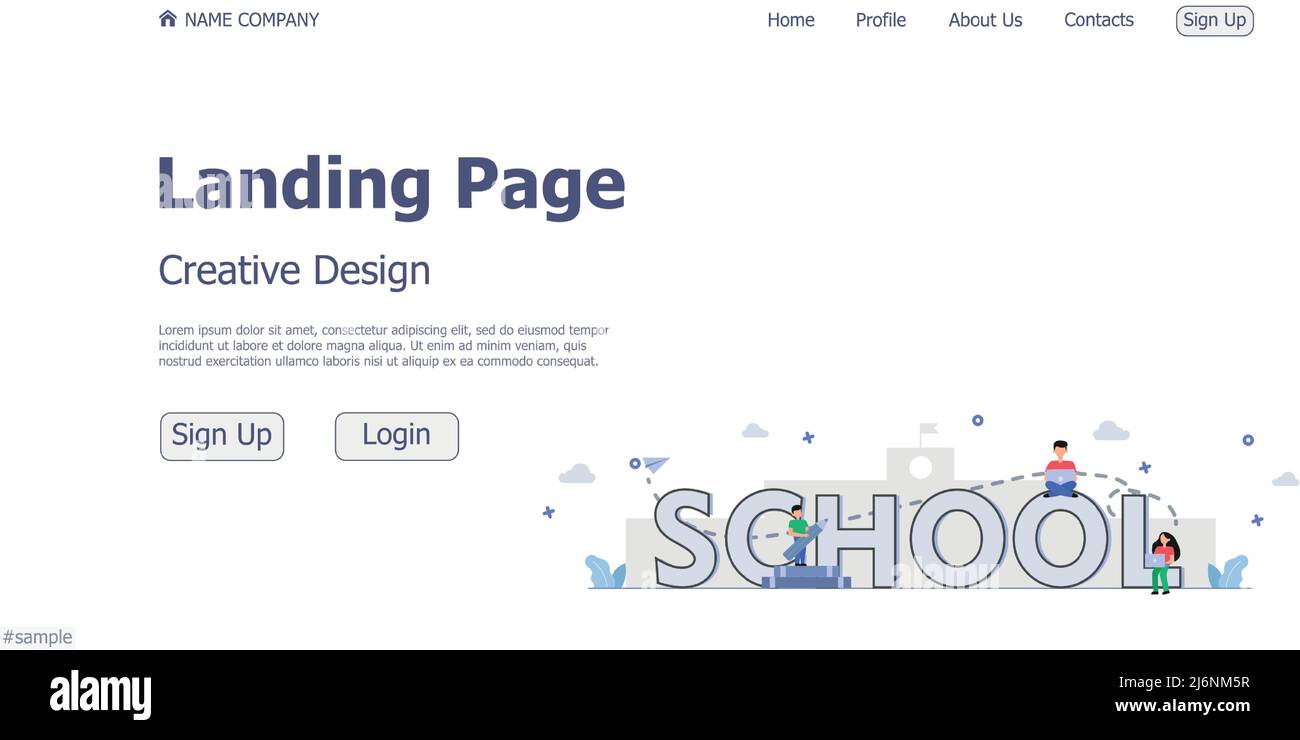 Concept design concept online school landing page website - Vector ...