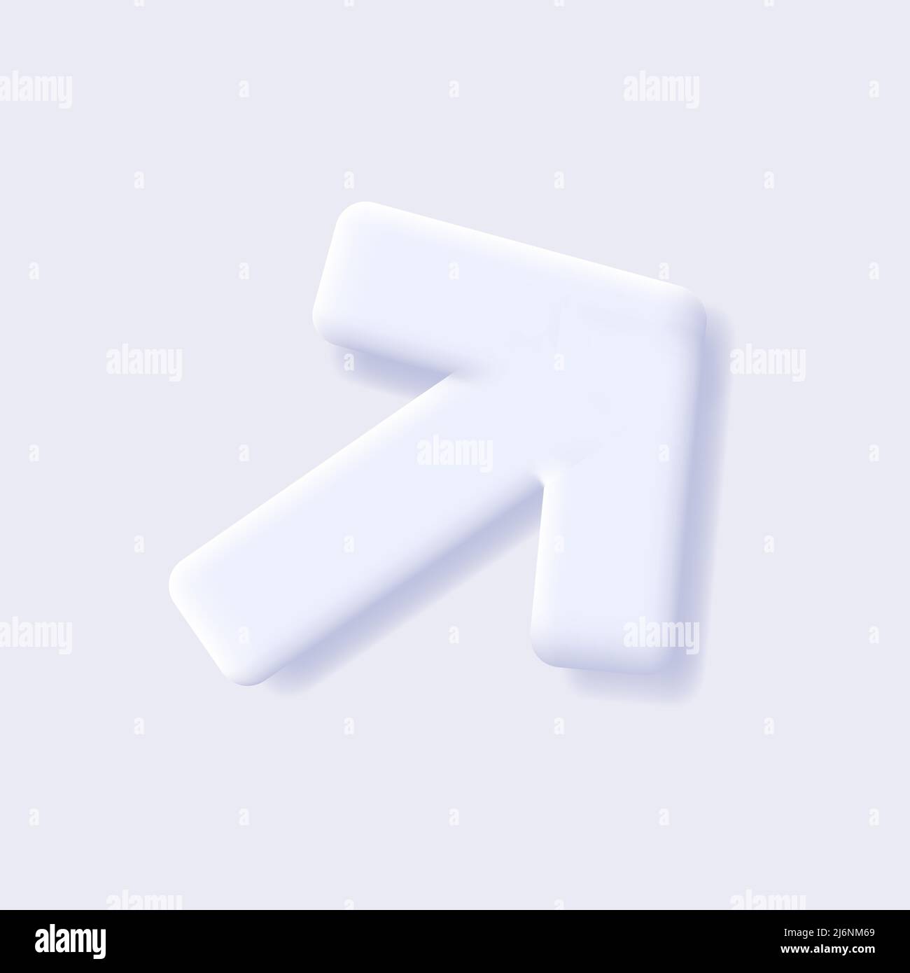 Arrow sign, volume 3d icon of white pointing arrow. Vector illustration ...