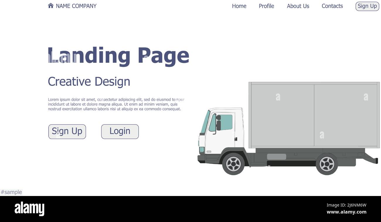 Concept design concept transport company website landing page - Vector ...