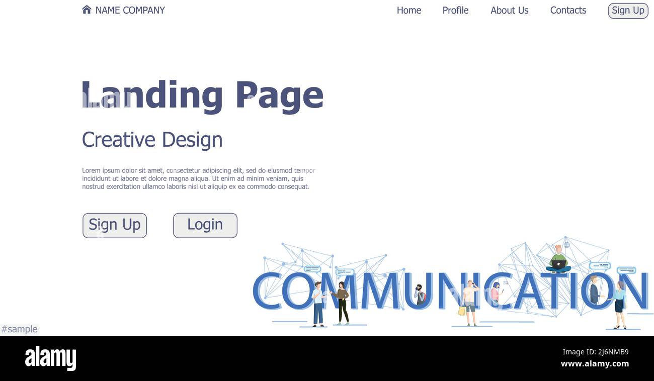Concept design concept communication resource landing page website - Vector illustration Stock ...