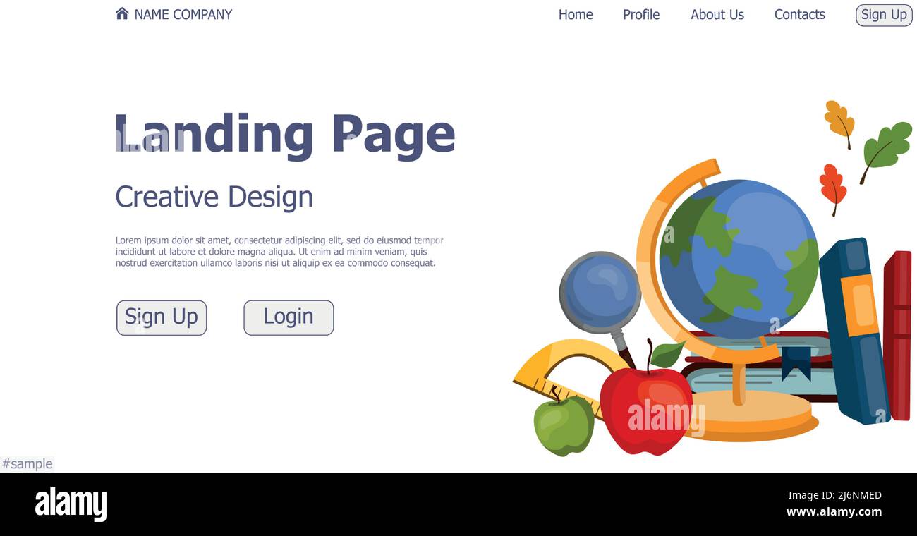 Concept design concept online school landing page website - Vector ...