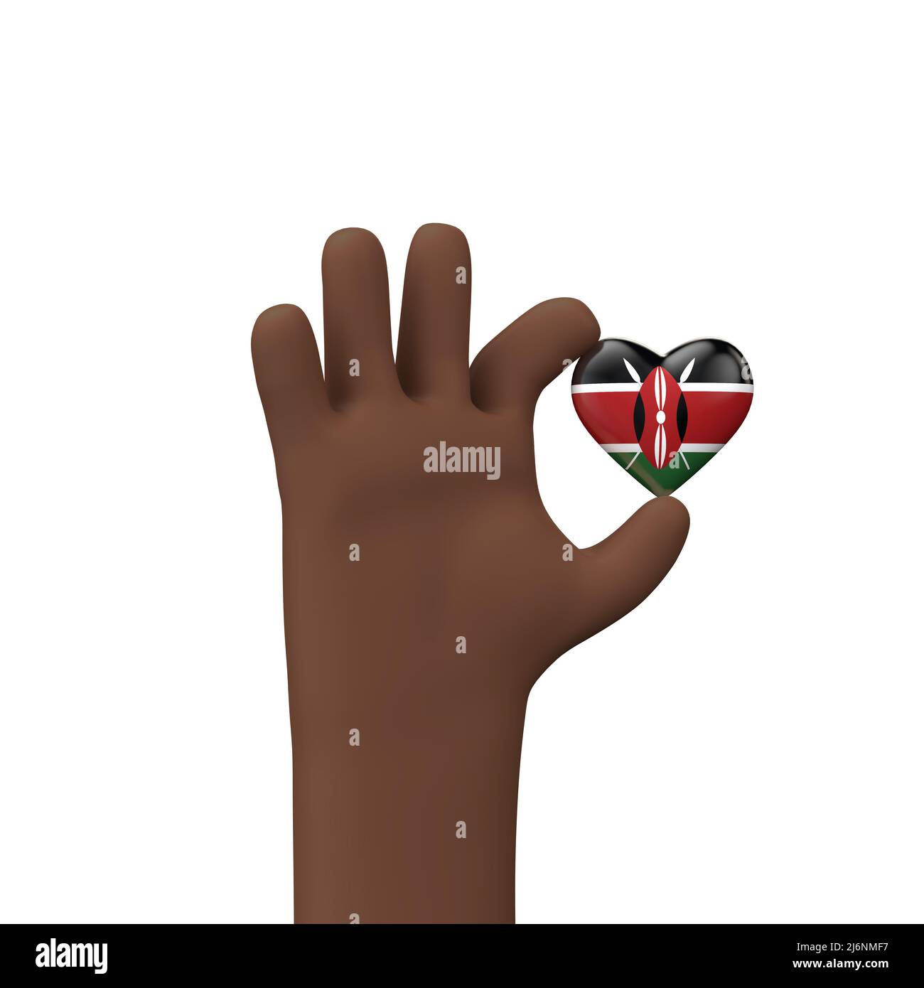 Hand holding a kenya flag heart. Community togetherness concept. 3D ...