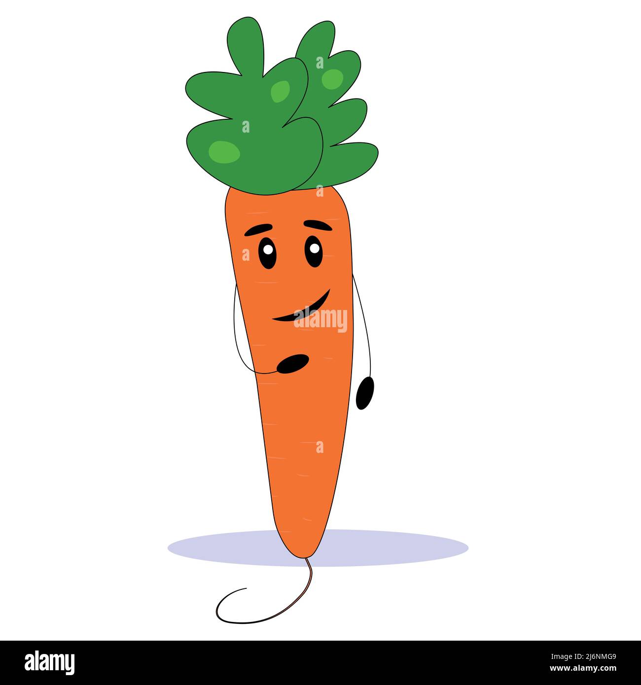 Funny carrot. Carrot with cute face. Flat vector illustration Stock ...