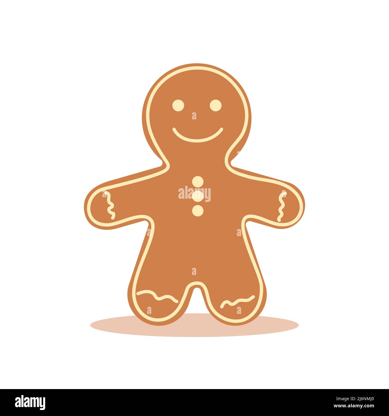Cute christmas gingerbread. Delicious gingerbread. Flat vector ...