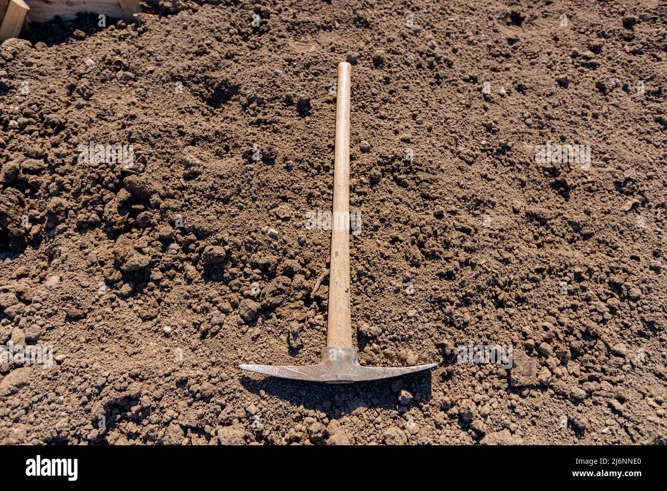Pickaxe industry tool for digging was putted on the ground Stock Photo ...