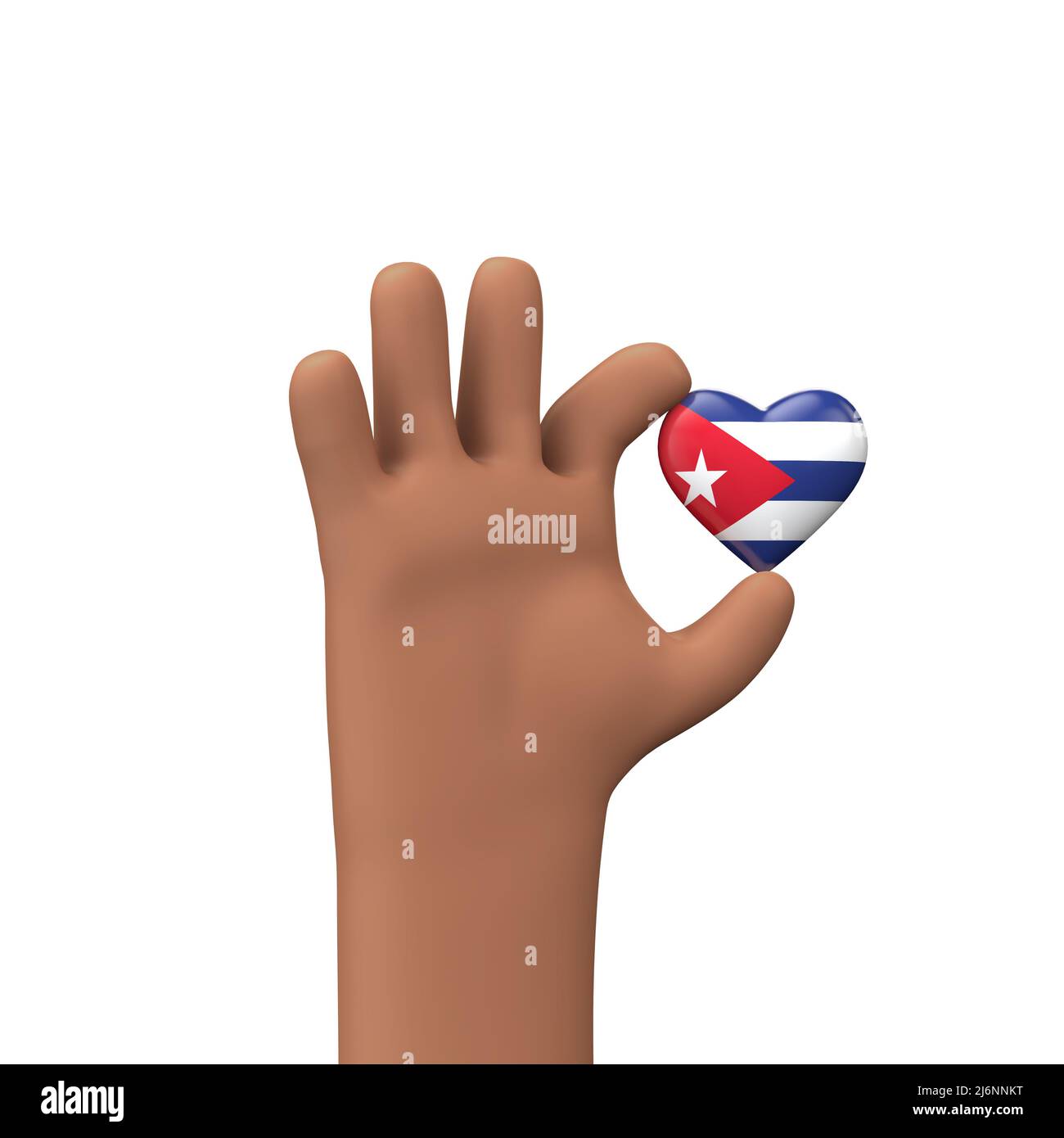 Hand holding a cuba flag heart. Community togetherness concept. 3D ...
