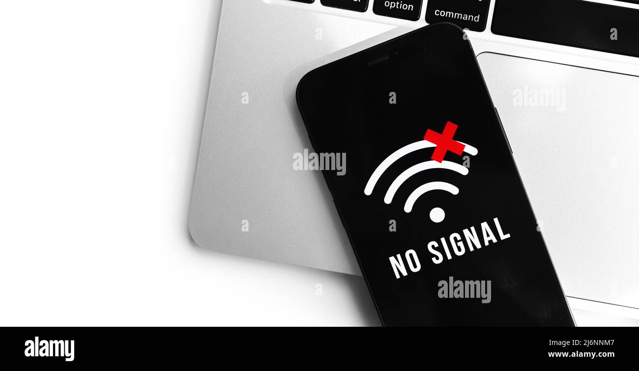 Phone with no signal no service screen. Communication, cellular problem ...