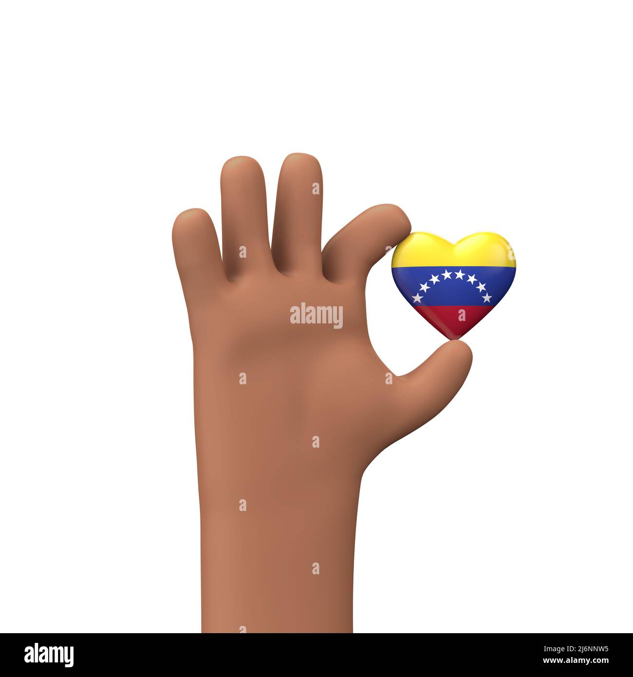 Hand holding a venezuela flag heart. Community togetherness concept. 3D ...