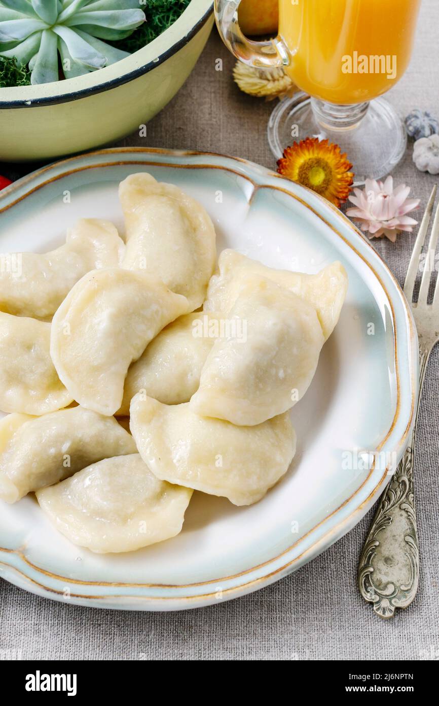 Traditional polish dumplings. Dinner dish Stock Photo - Alamy