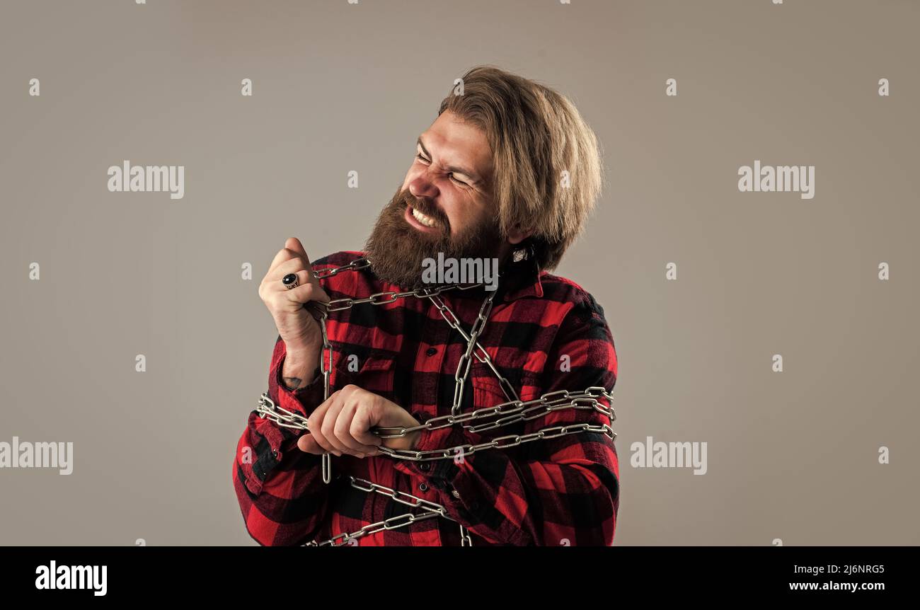 Painful procedure. male charisma and brutality. masculinity. guy with ...