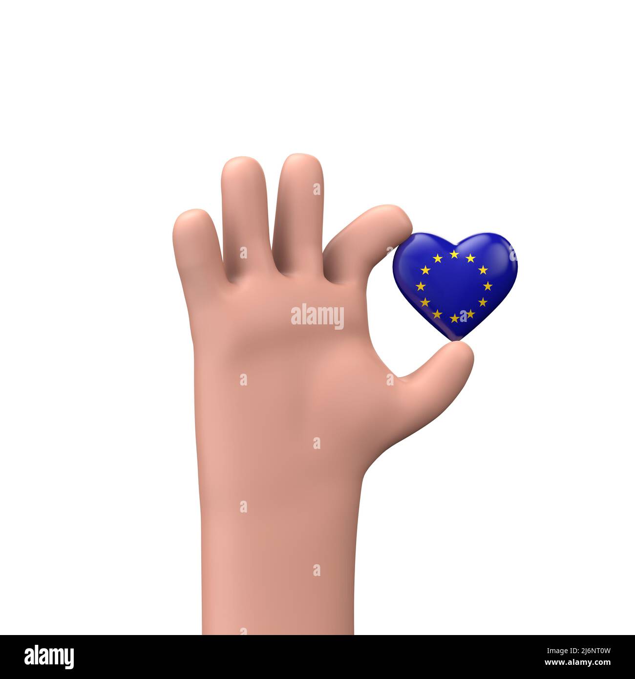 Hand holding a european union flag heart. Community togetherness ...
